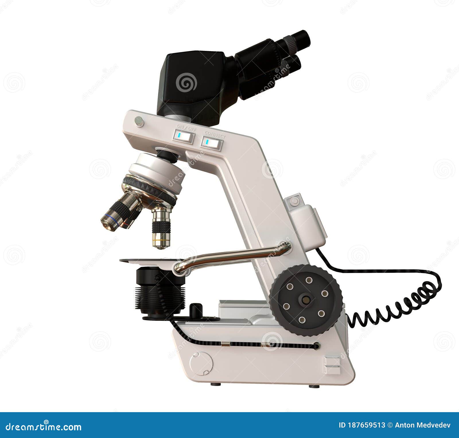 Electronic Microscope and Cpu Block with Fictive Design Isolated on ...