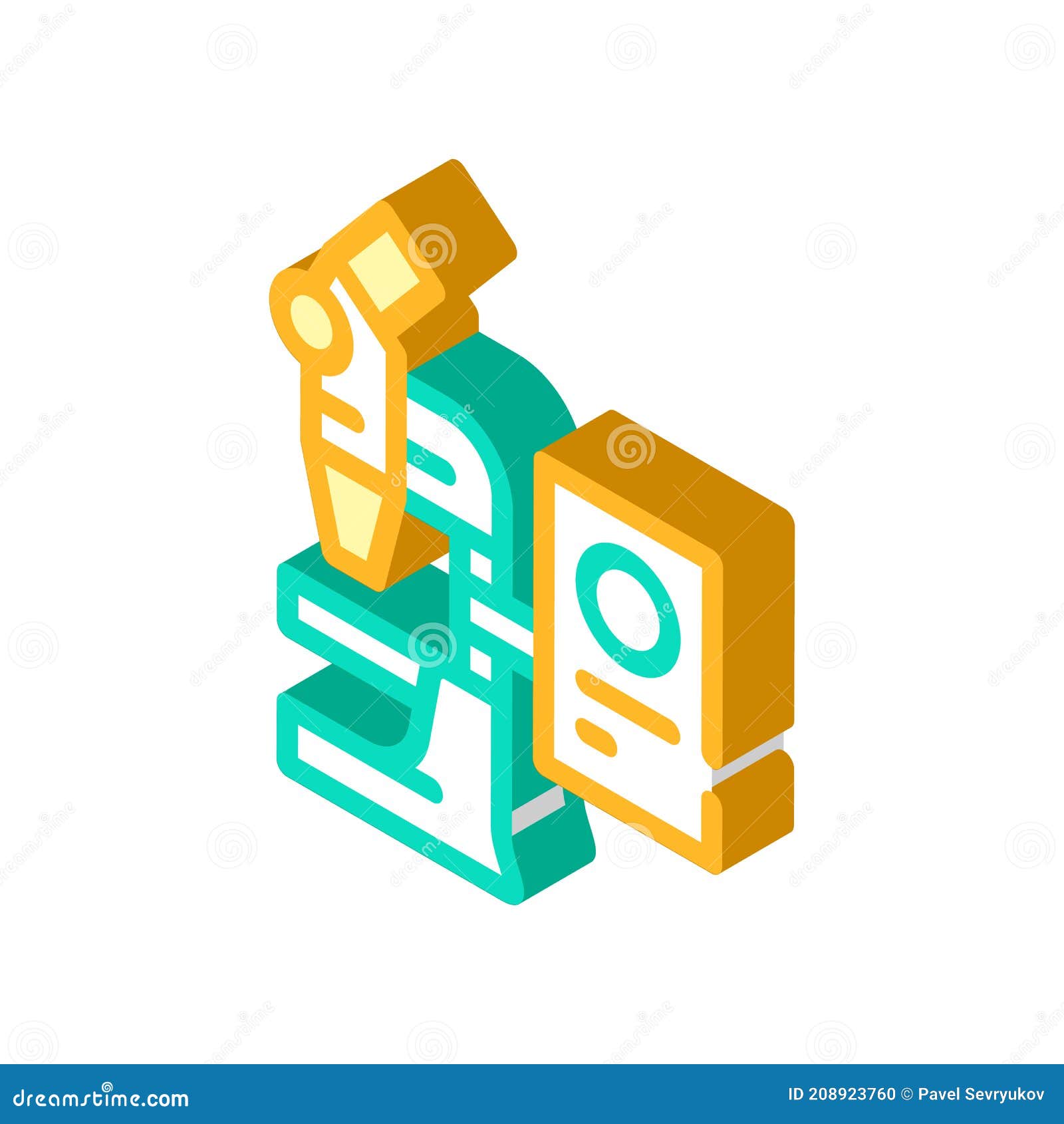 Electronic Microscope Isometric Icon Vector Illustration Color Stock ...