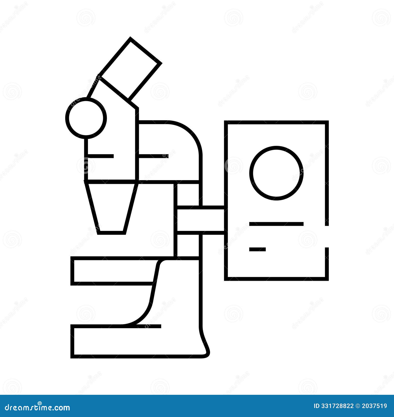 Electronic Microscope Line Icon Vector Illustration Flat Stock ...