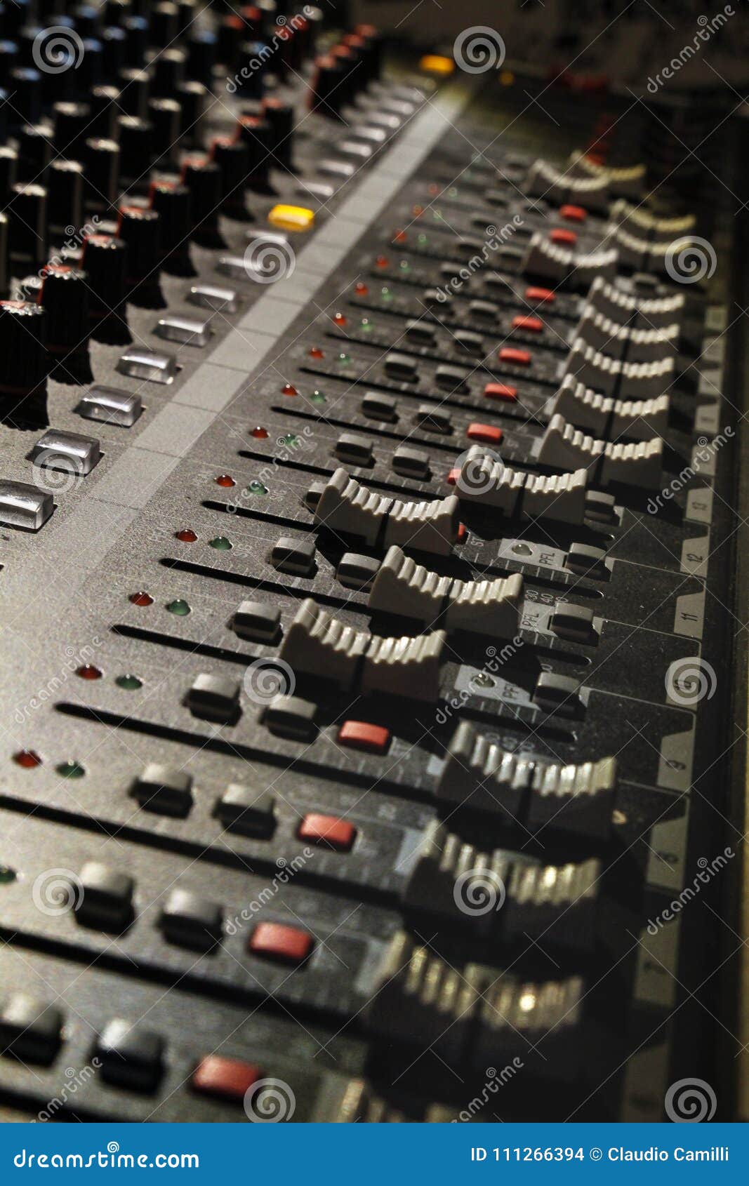 DJ Mixer panel stock photo. Image of mixing, audio, electrical - 111266394