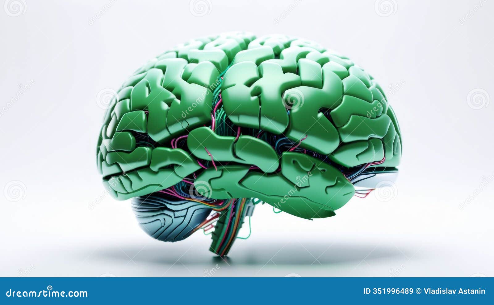 Electronic Modern Brain of Artificial Intelligence Stock Illustration ...
