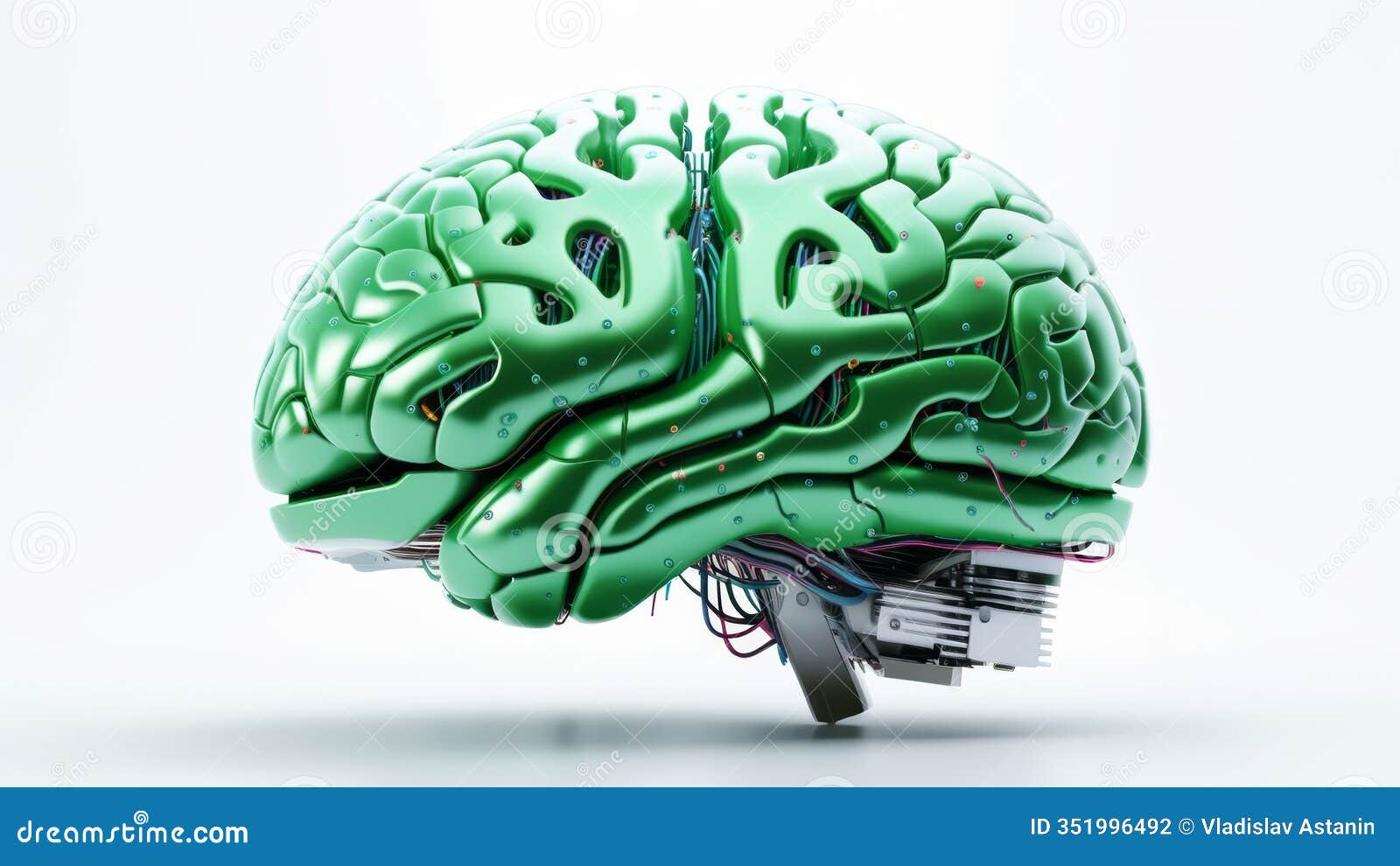 Electronic Modern Brain of Artificial Intelligence Stock Illustration ...