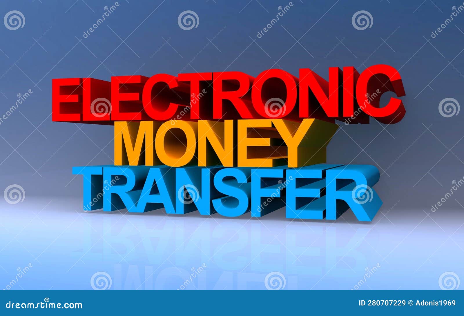 Electronic Money Transfer on Blue Stock Illustration - Illustration of ...