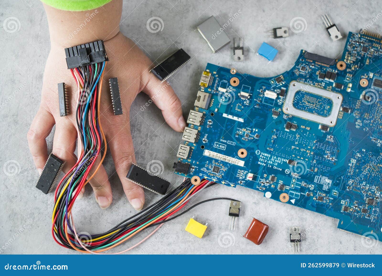 Microchip Is Connected To A Woman Hand. Implantation Of A Chip Under ...