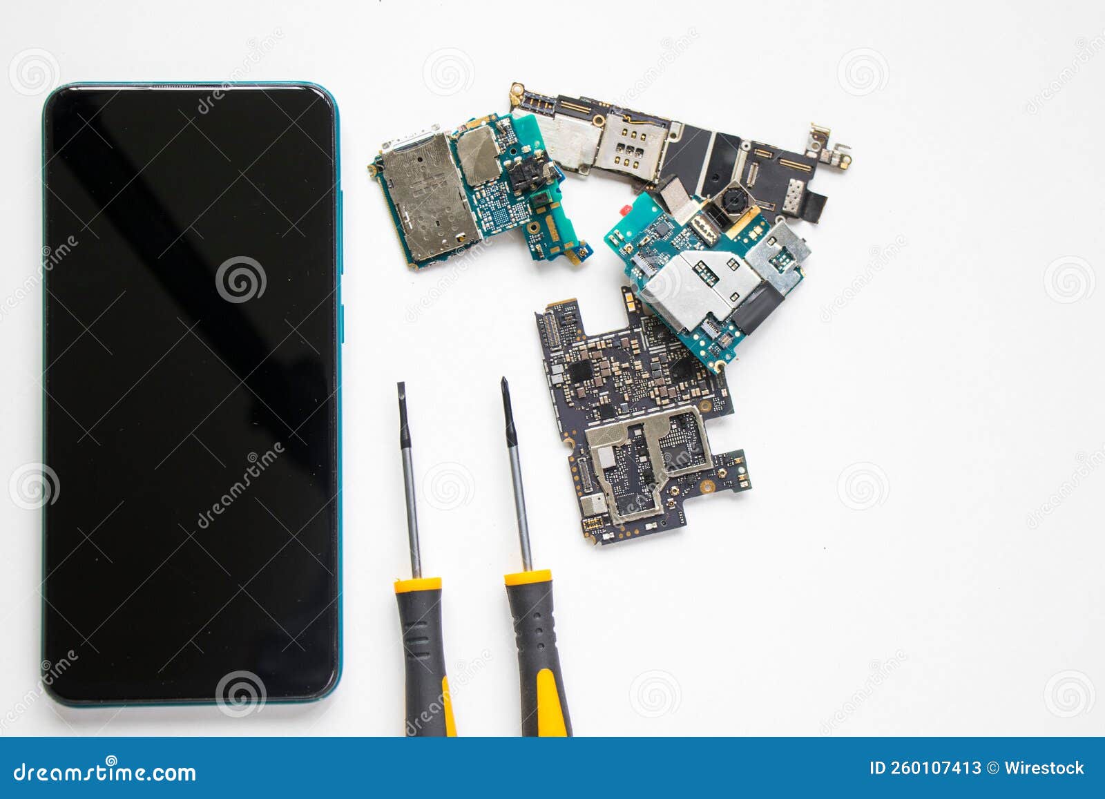Electronic Motherboard, Isometric Processor Microchip of Mobile Phone ...