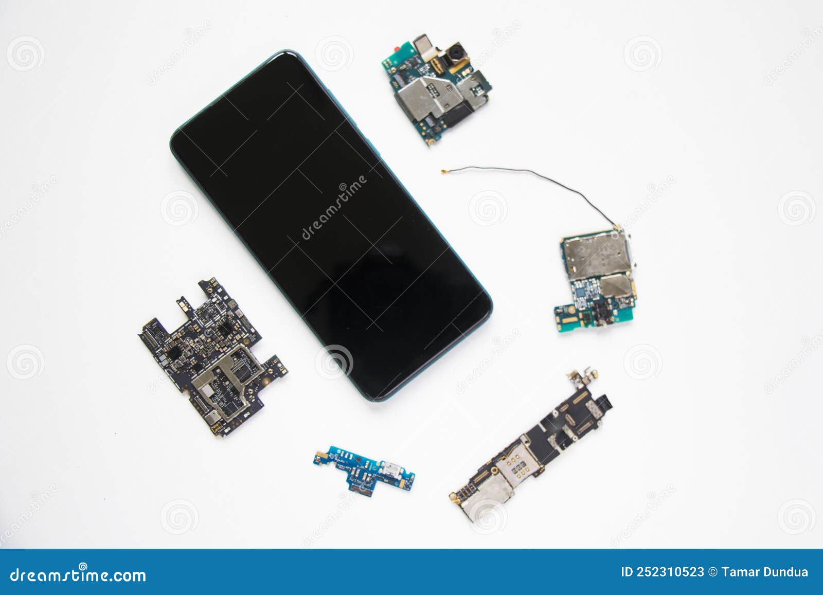 Electronic Motherboard, Isometric Processor Microchip of Mobile Phone ...