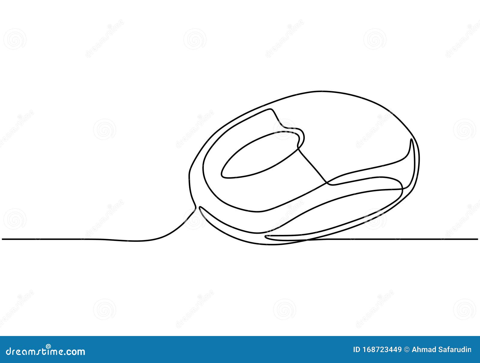 Electronic Mouse One Line Drawing. Continuous Hand Drawn Sketch Contour ...