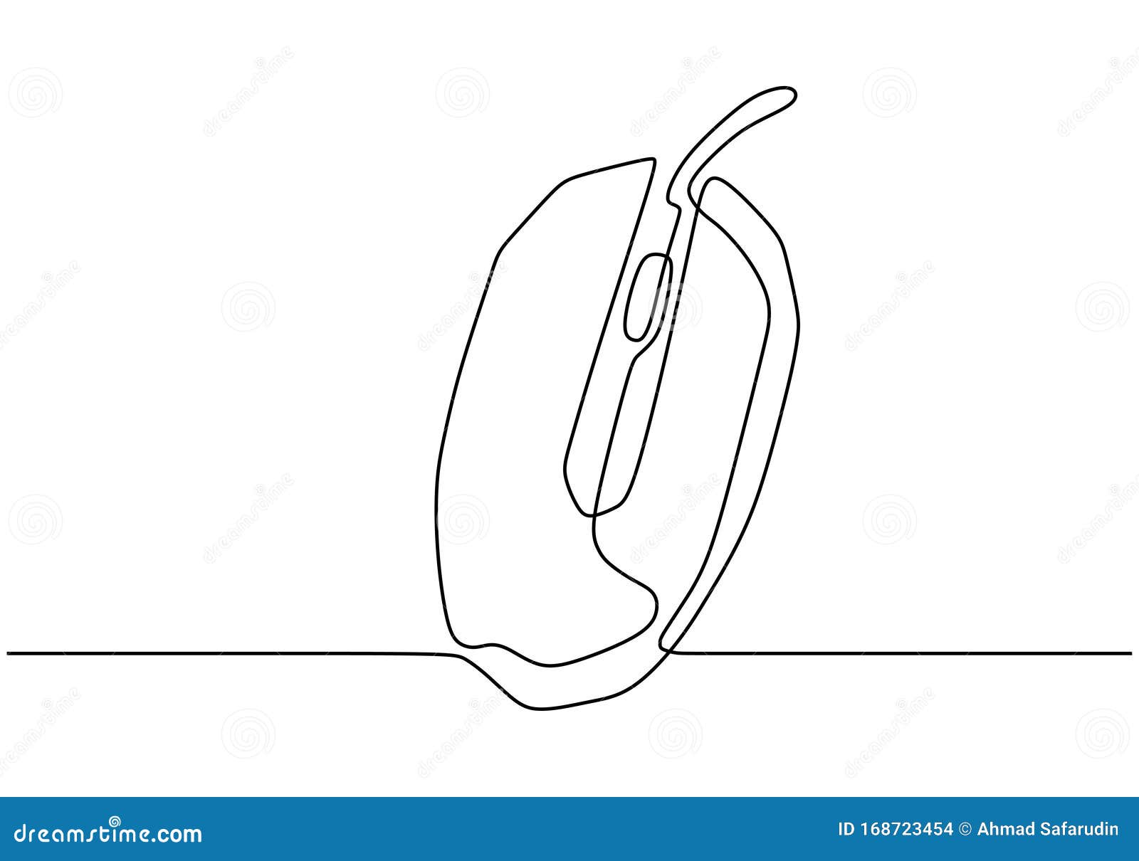 Electronic Mouse One Line Drawing. Continuous Hand Drawn Sketch Contour ...