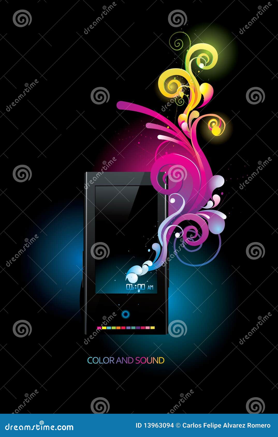Electronic music vector stock vector. Illustration of shine - 13963094
