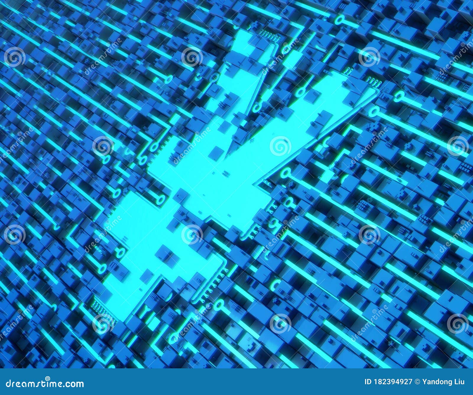 Electronic Network Technology Circuit Board and RMB Symbol, Fintech ...