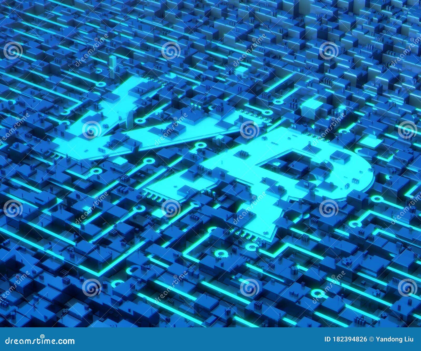 Electronic Network Technology Circuit Board and VR, Virtual Reality ...