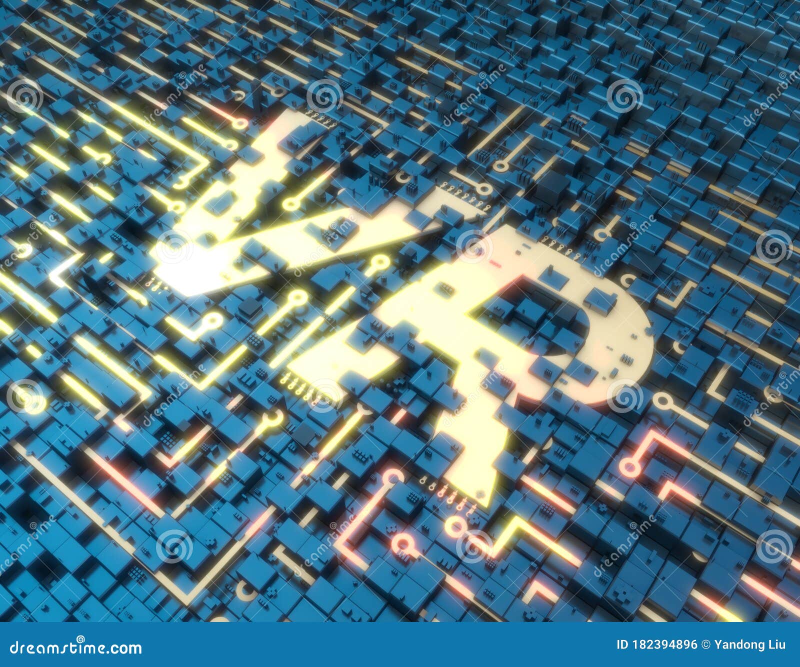 Electronic Network Technology Circuit Board and VR, Virtual Reality ...