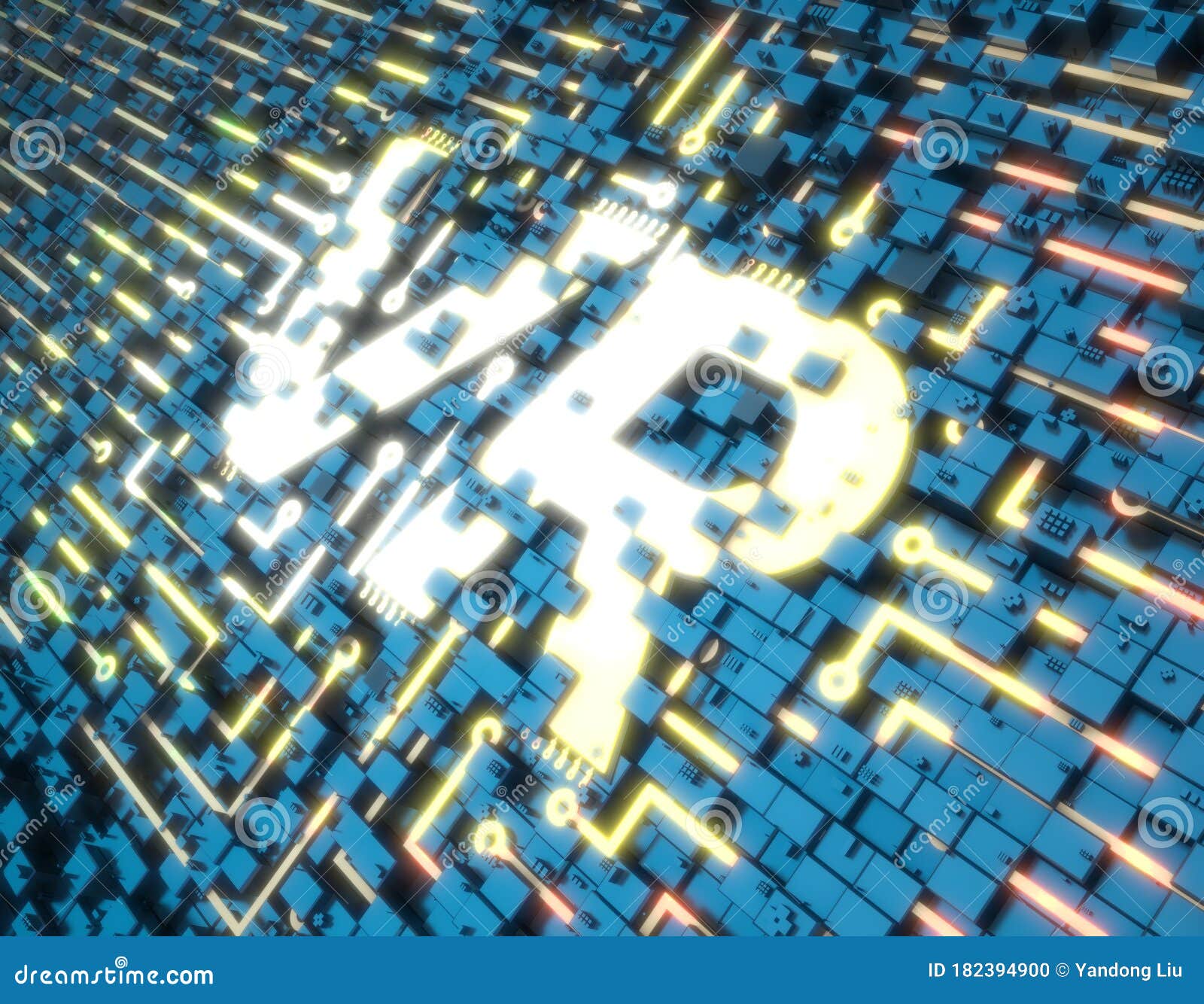 Electronic Network Technology Circuit Board and VR, Virtual Reality ...