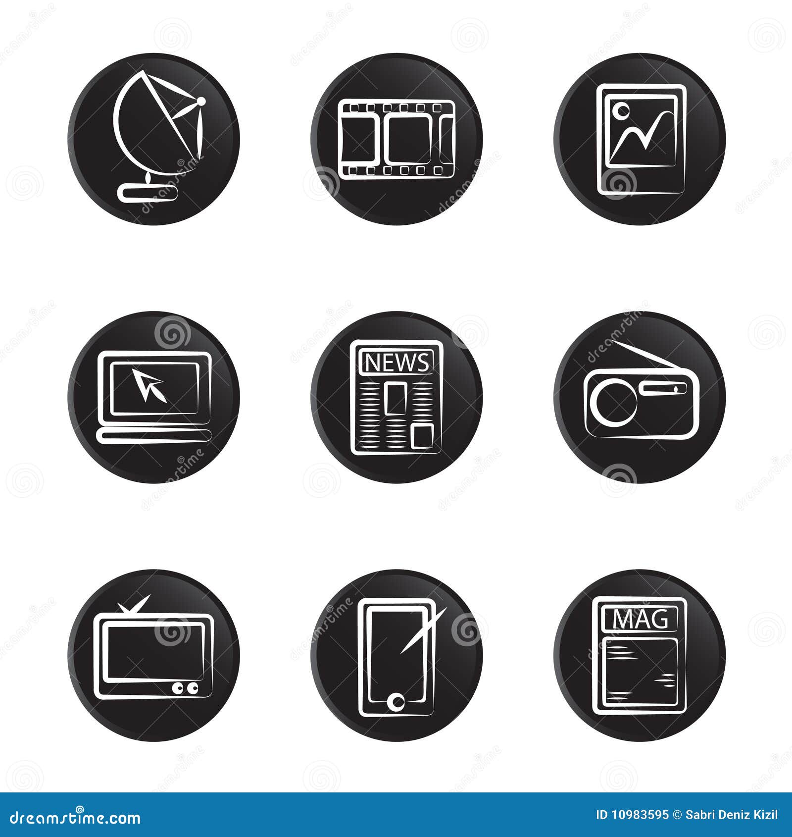 Electronic object icon set stock vector. Illustration of vector - 10983595