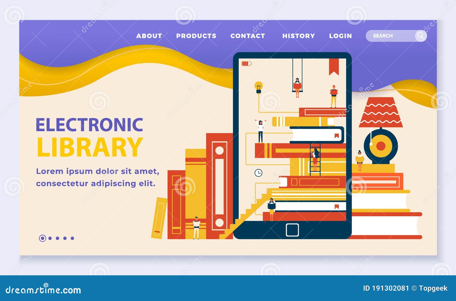 Electronic Online Library, Read Book on Tablet Stock Vector ...