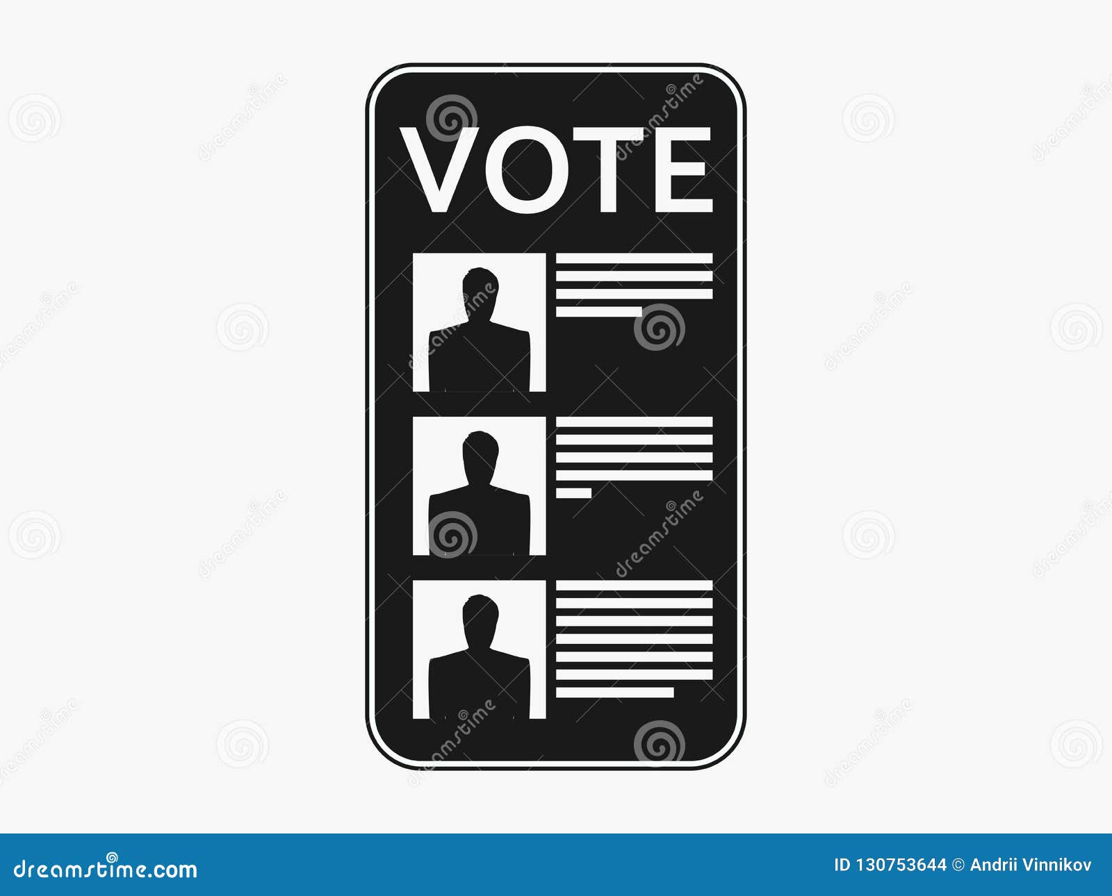 Electronic Online Voting on a Smartphone. Icon in Flat Style Stock ...