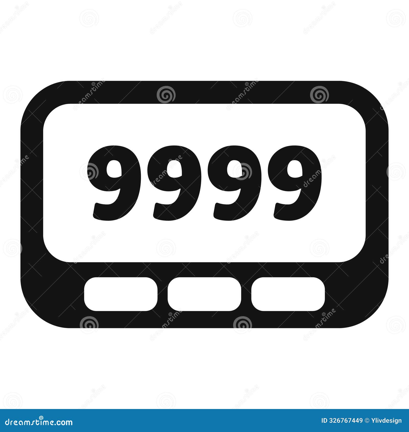 Simple Pager Icon Showing 9999 Emergency Number On The Display Stock ...