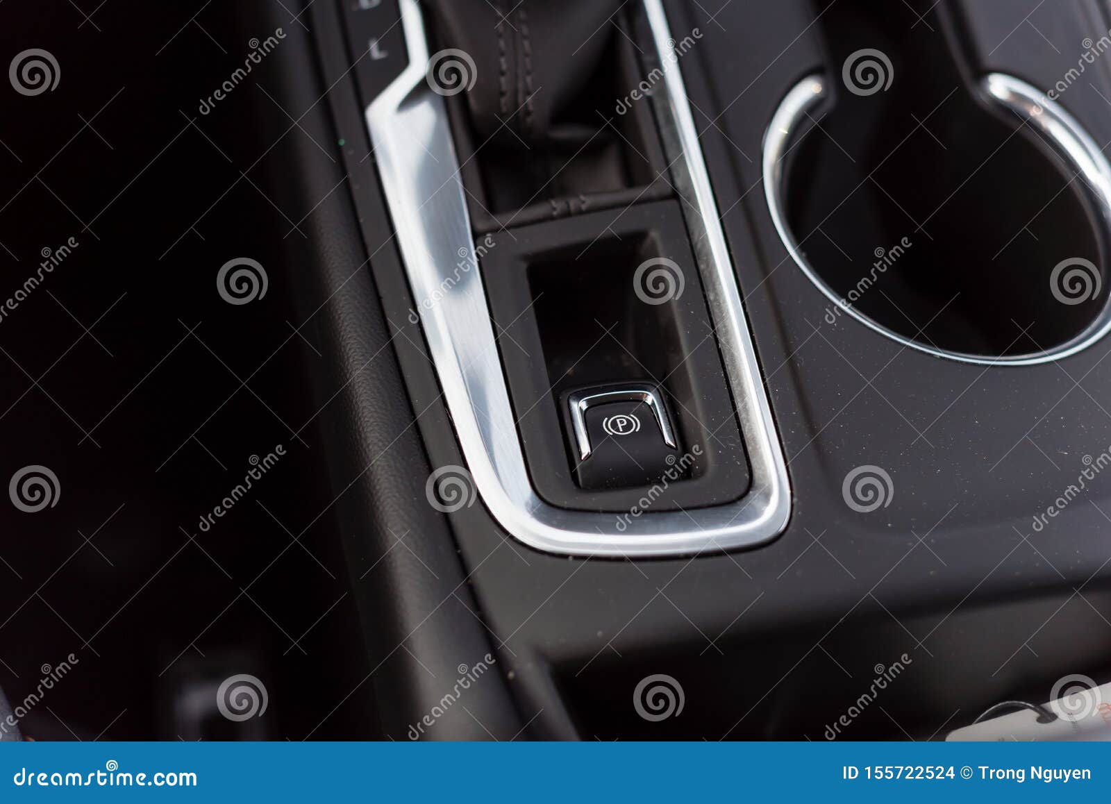 Electronic Parking Brake EPB Button in a Modern Car Stock Photo - Image ...