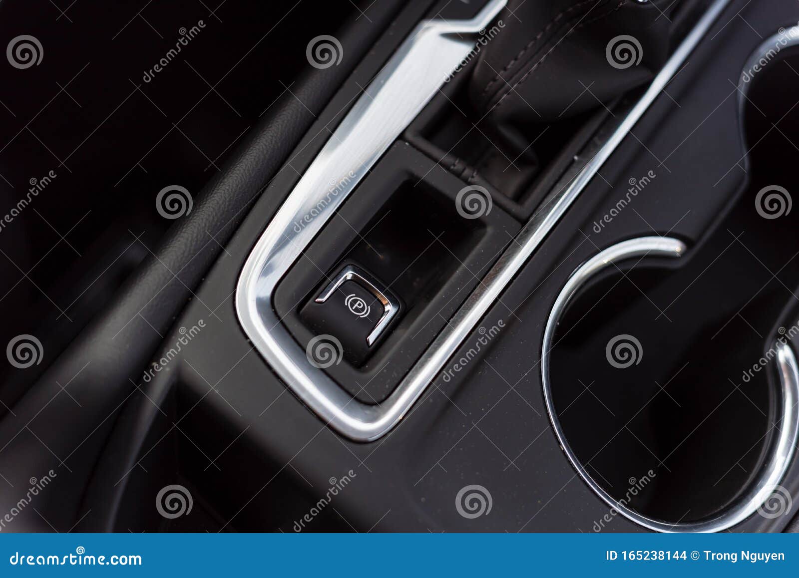 Electronic Parking Brake EPB Button in a Modern Car Stock Photo - Image ...