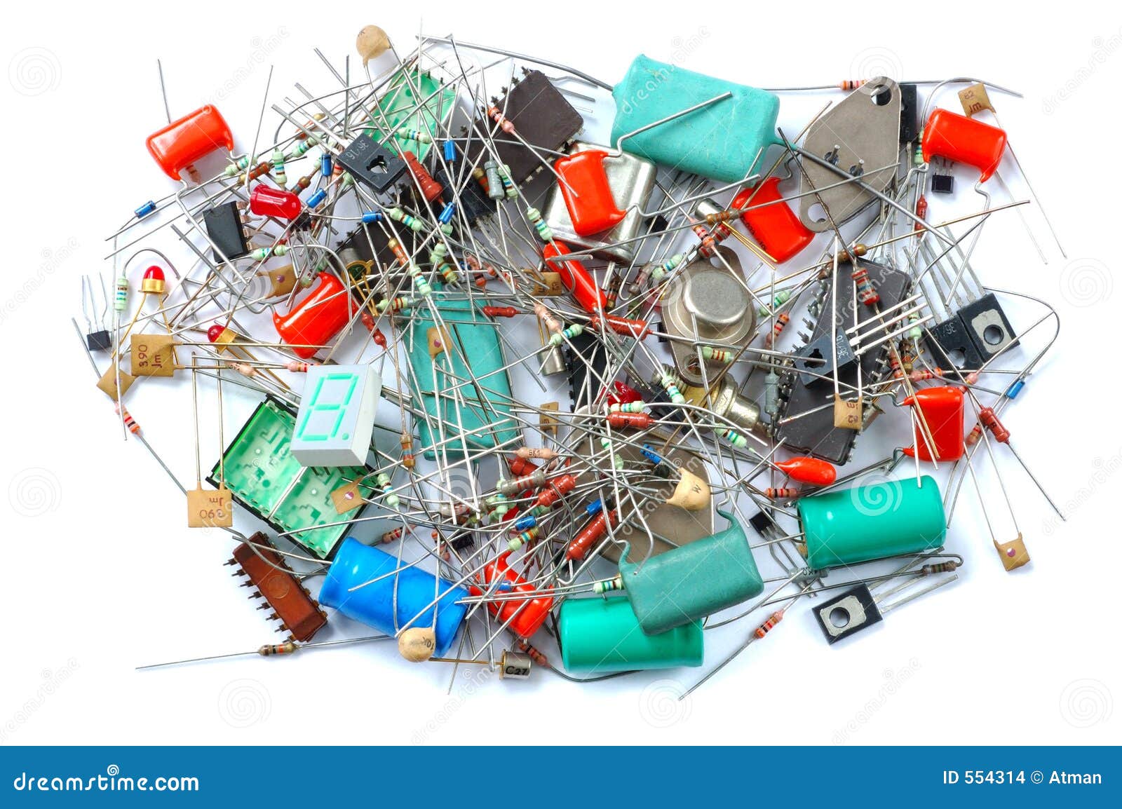 Electronic parts stock photo. Image of display, capacitors - 554314