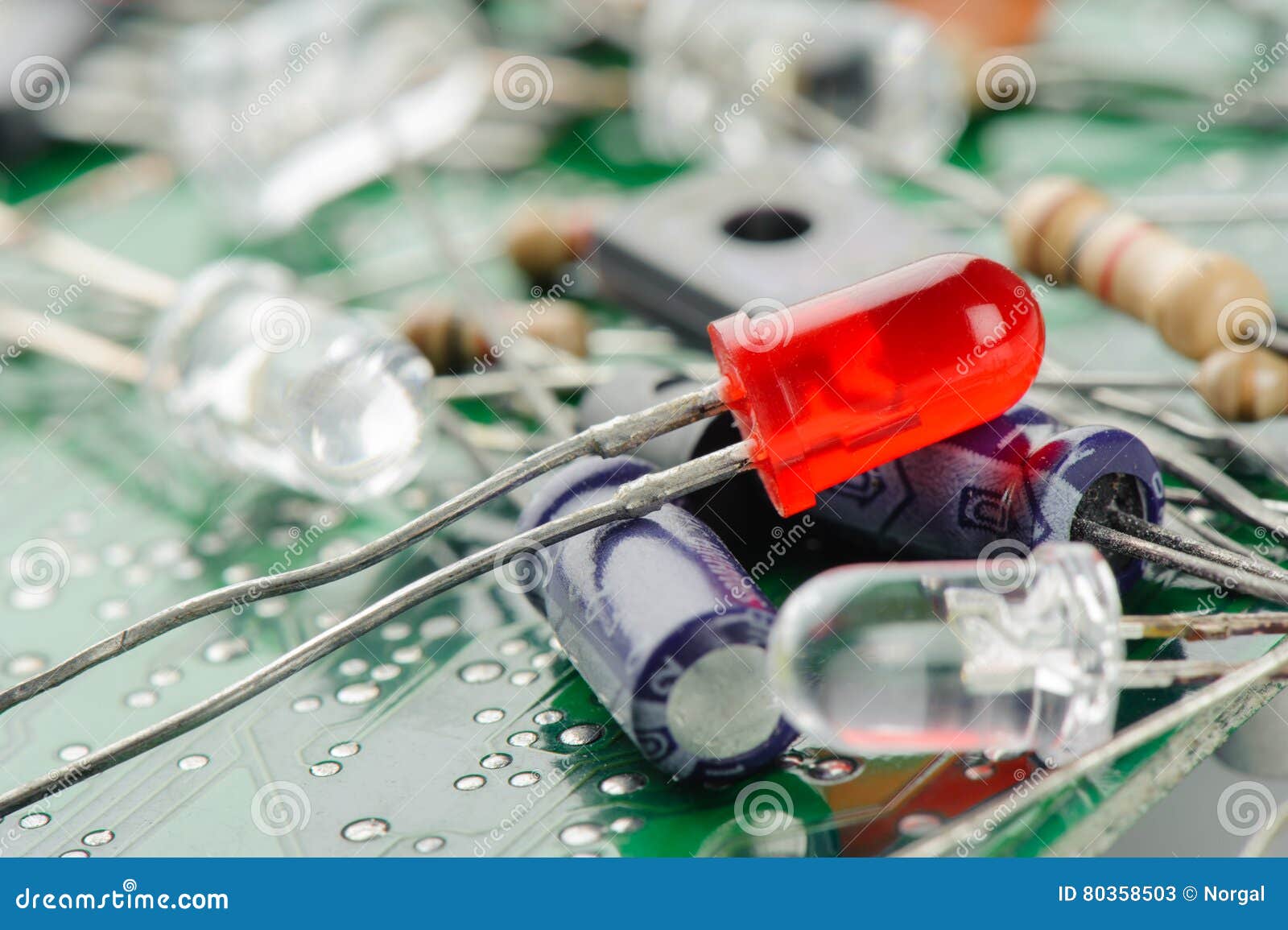 Electronic parts stock image. Image of circuit, closeup - 80358503