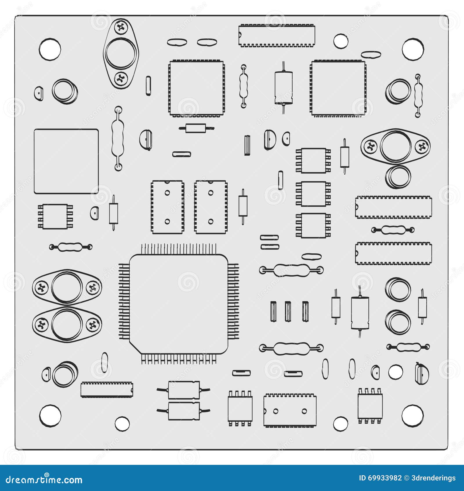 Electronic parts stock illustration. Illustration of component - 69933982