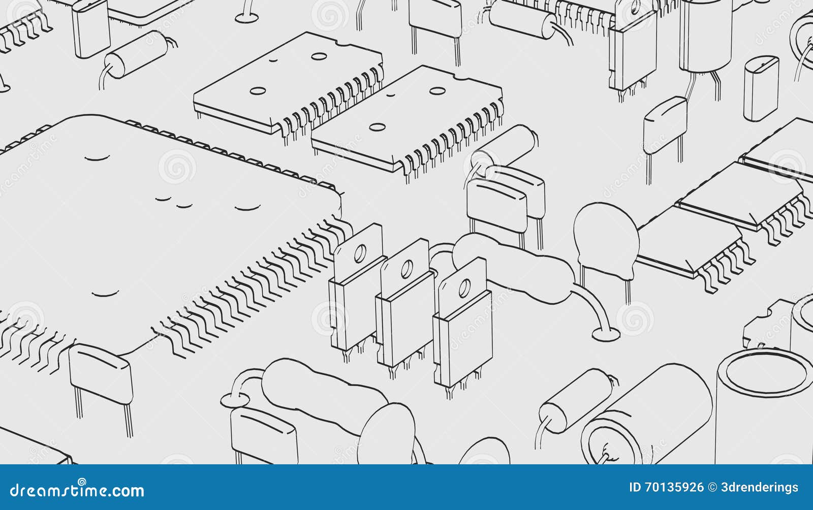 Electronic parts stock illustration. Illustration of resistor - 70135926