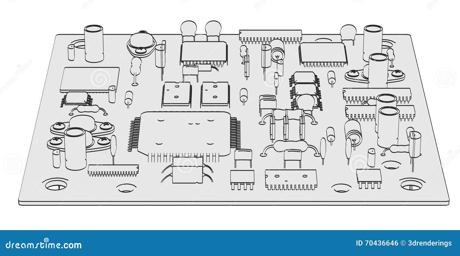 Electronic parts stock illustration. Illustration of microprocessor ...