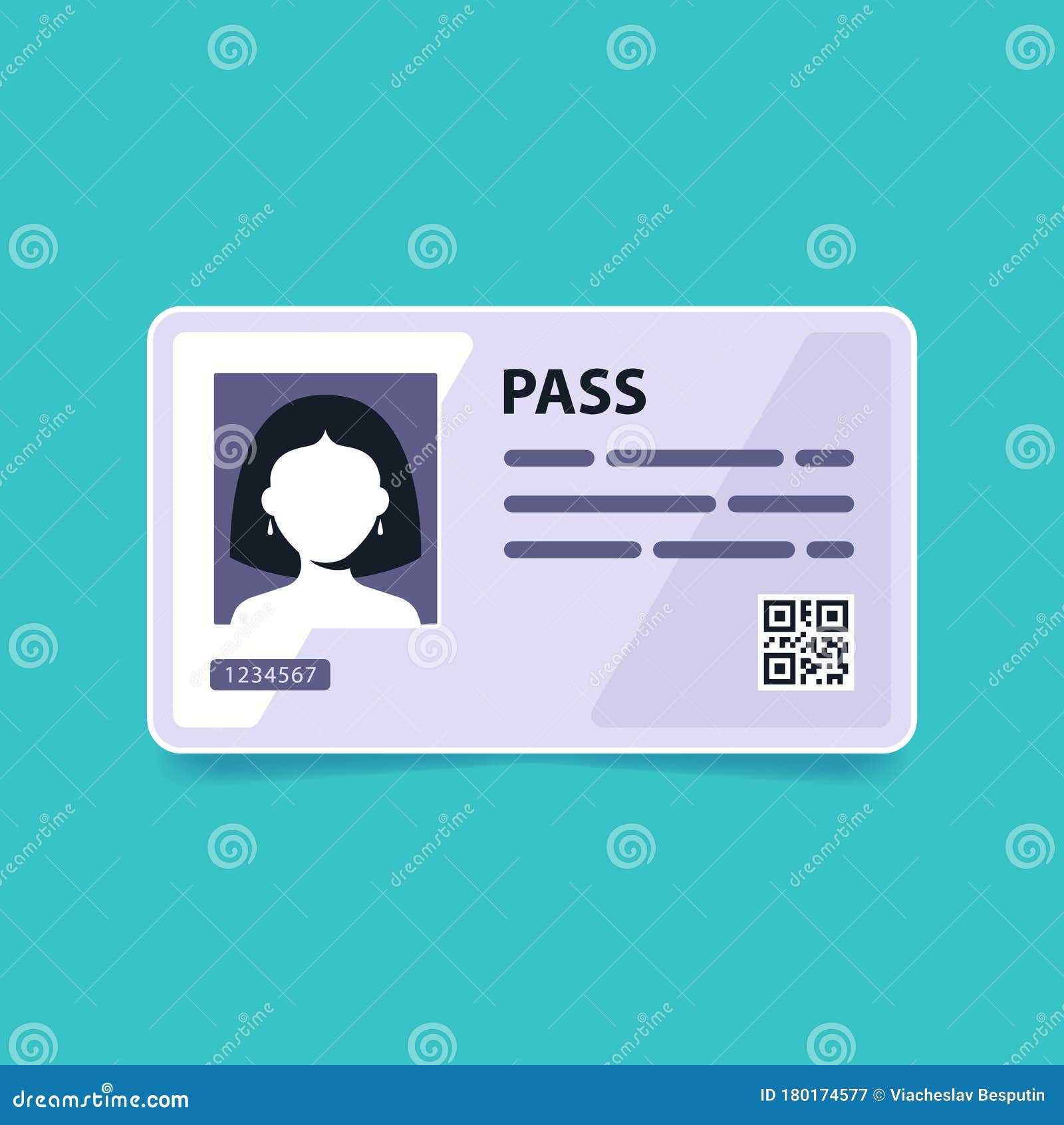 Electronic Pass with a Photo for the Passage. Stock Vector ...