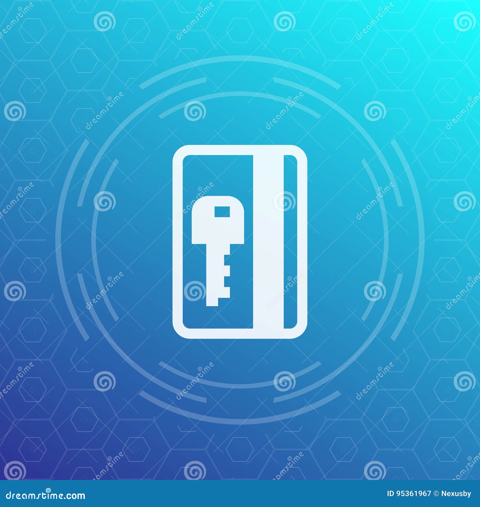 Electronic Pass, Plastic Card Key Icon Stock Vector - Illustration of ...