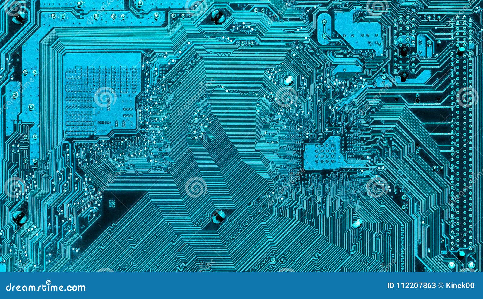 Electronic Paths on the Main Board. Turquoise Stock Image - Image of ...