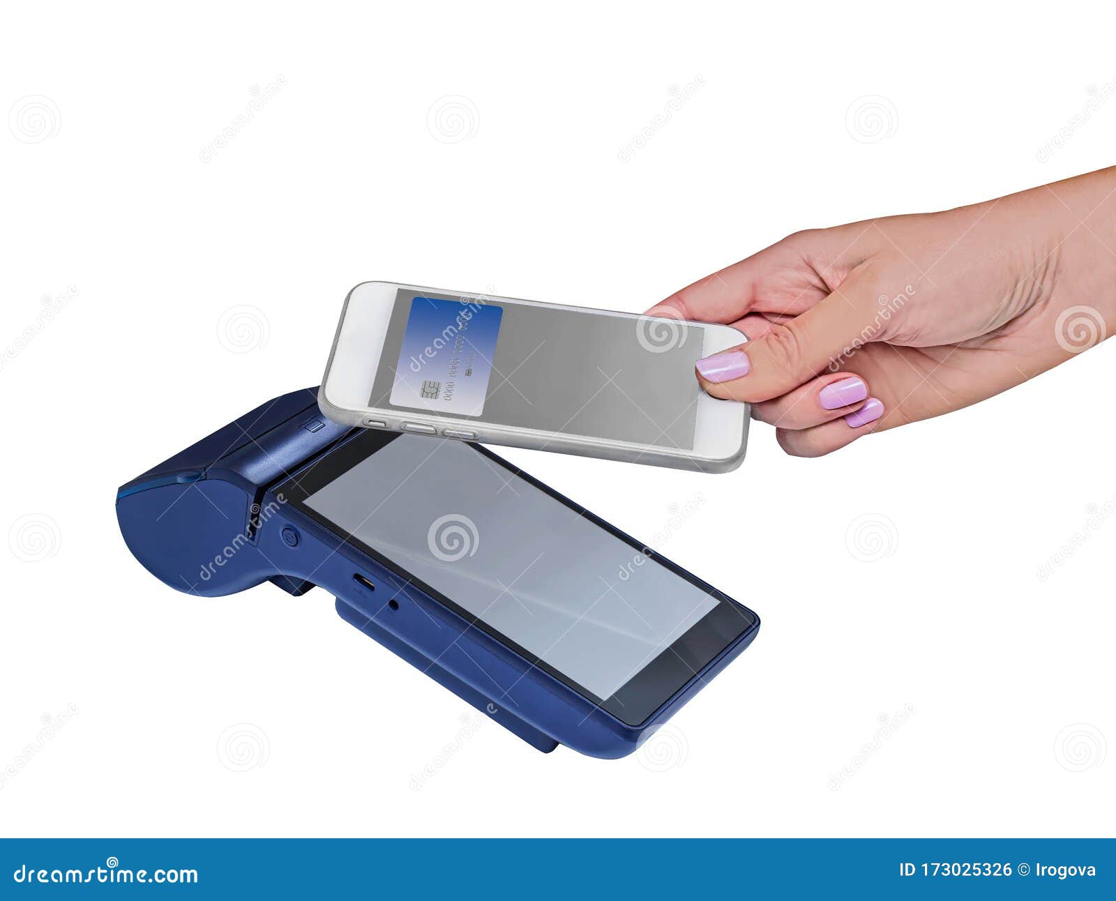 Electronic Payment Terminal. Payment Transaction with Smartphone Stock ...