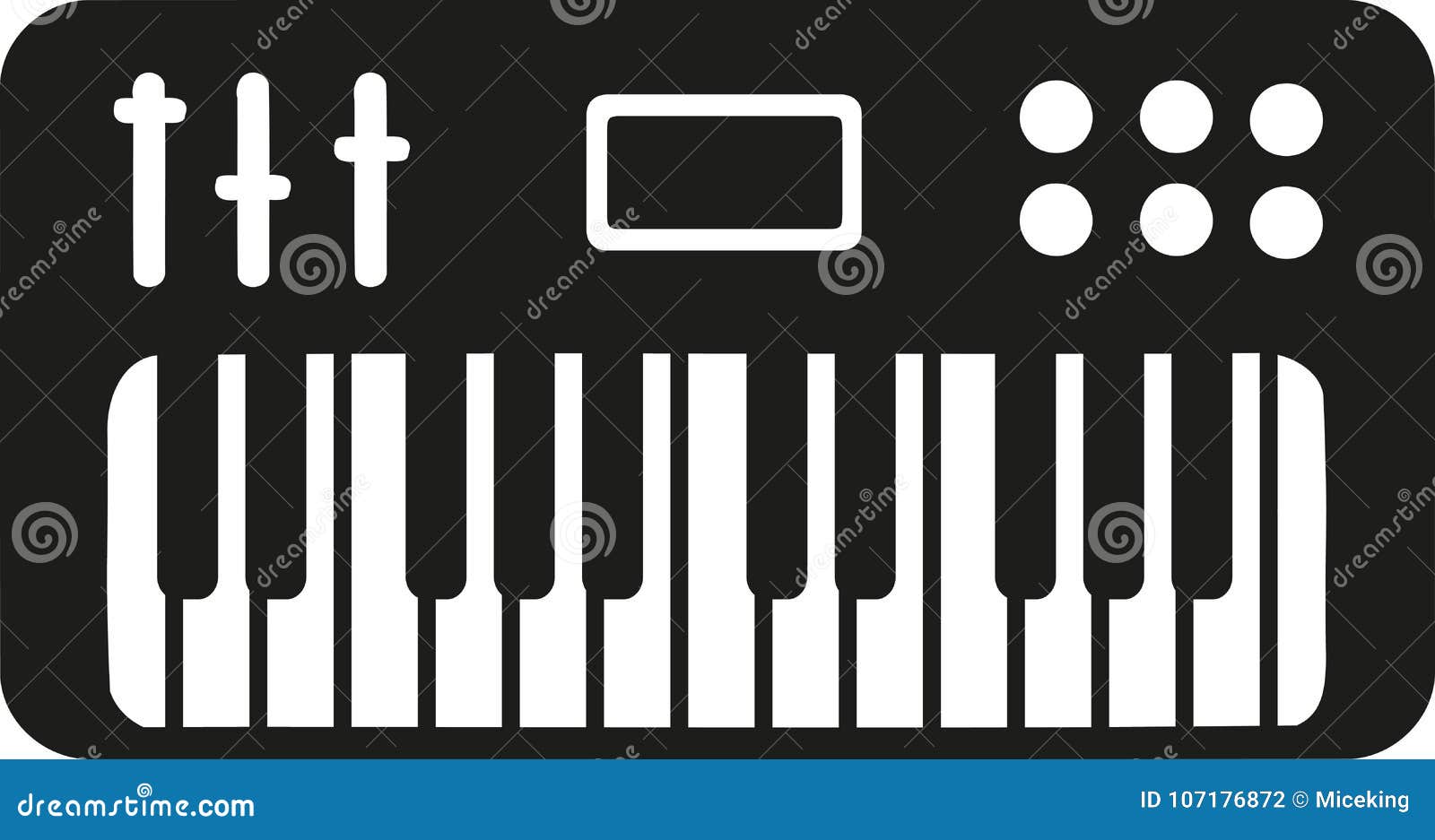 Electronic piano keyboard stock vector. Illustration of sound - 107176872
