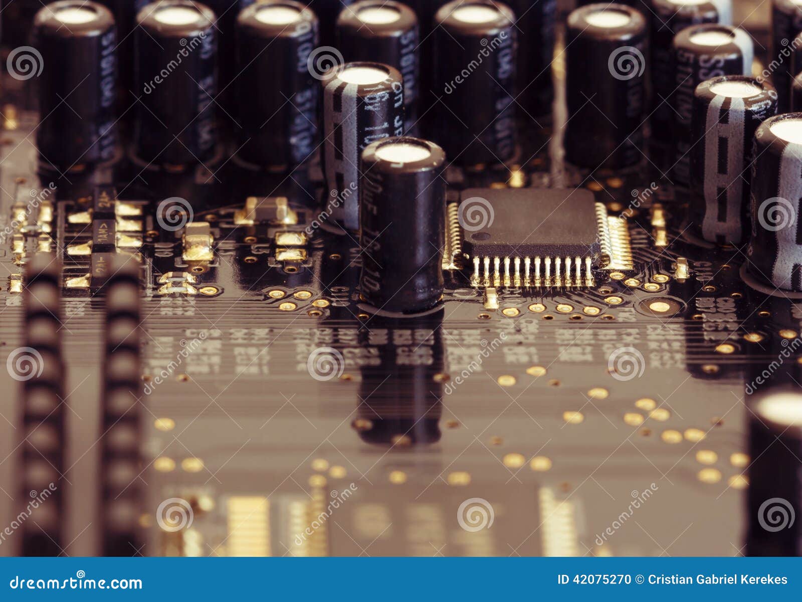 Electronic Plate with Processor Stock Photo - Image of board ...