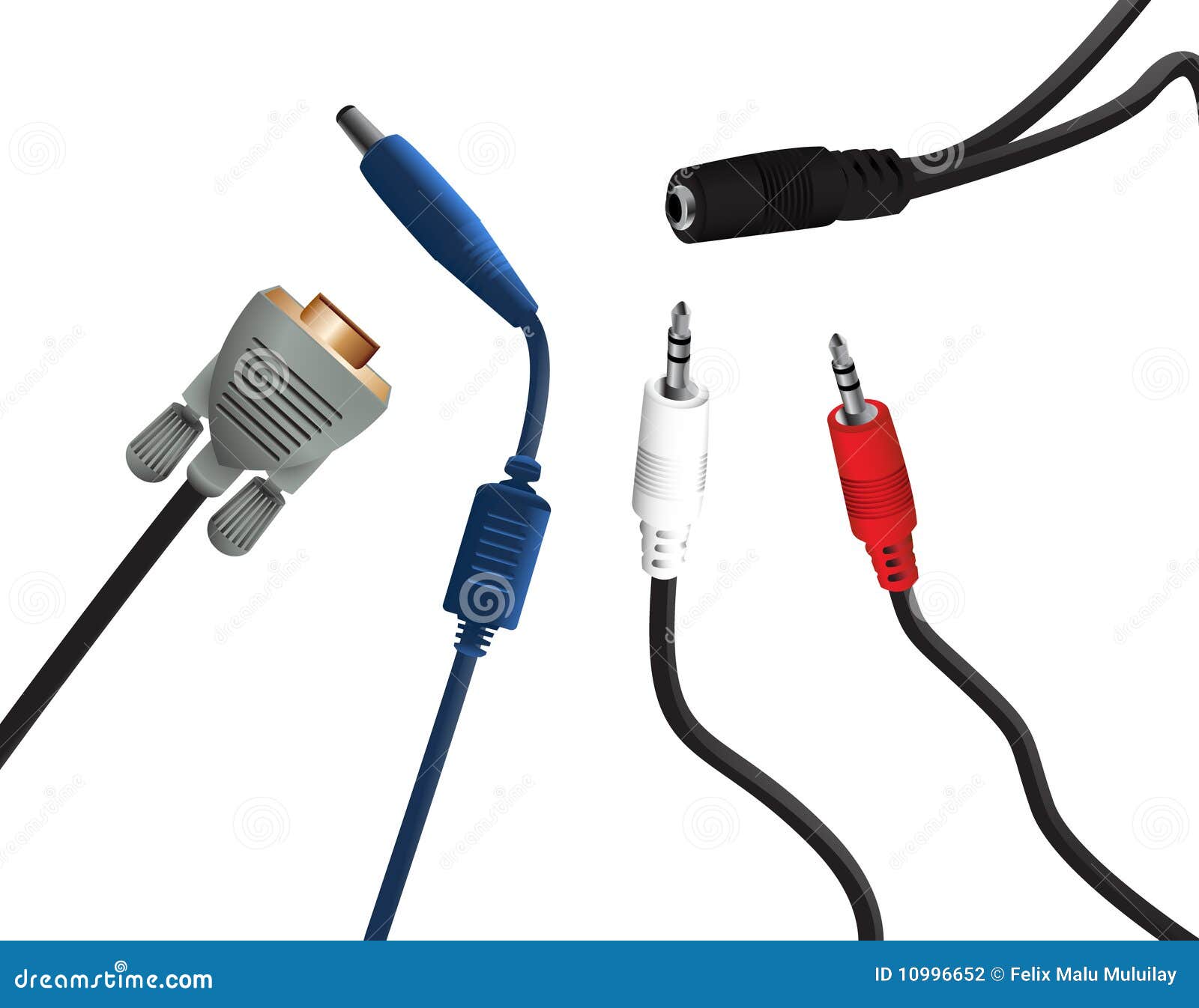 Electronic plugs stock vector. Illustration of metal - 10996652