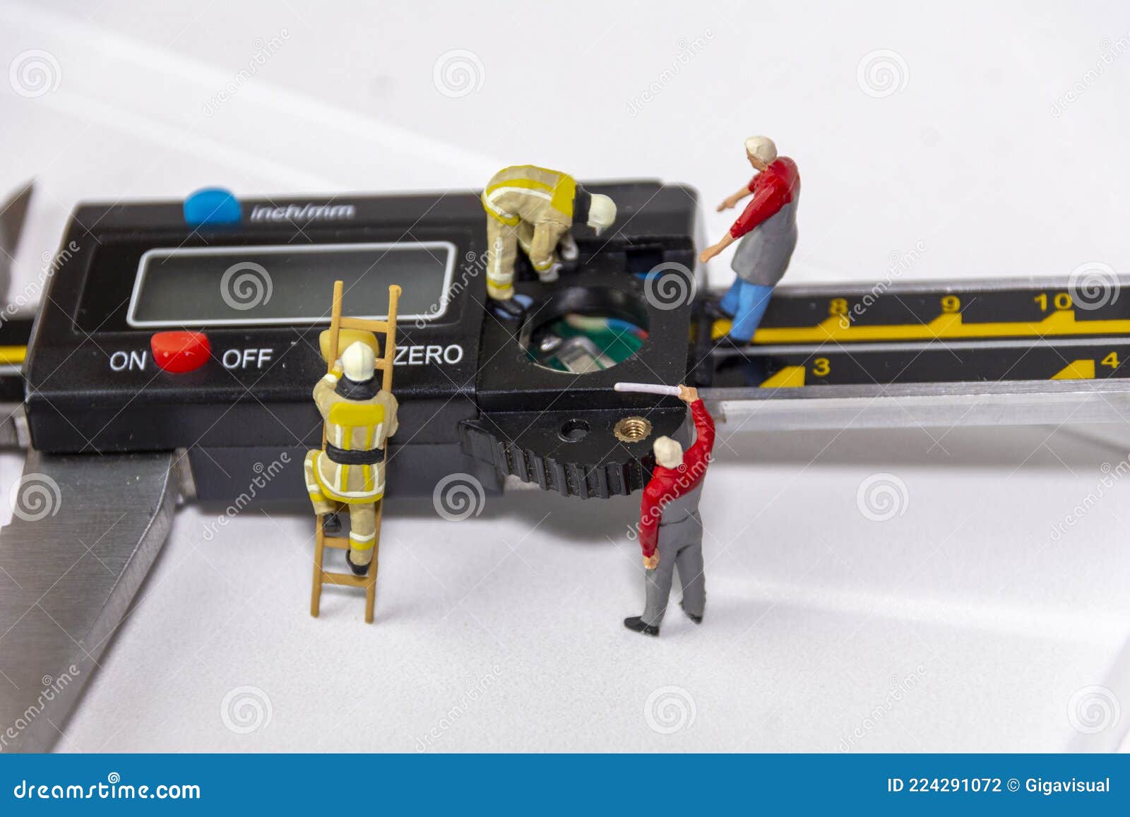 Electronic Precision Caliber Maintenance Miniature Worker Stock Photo ...