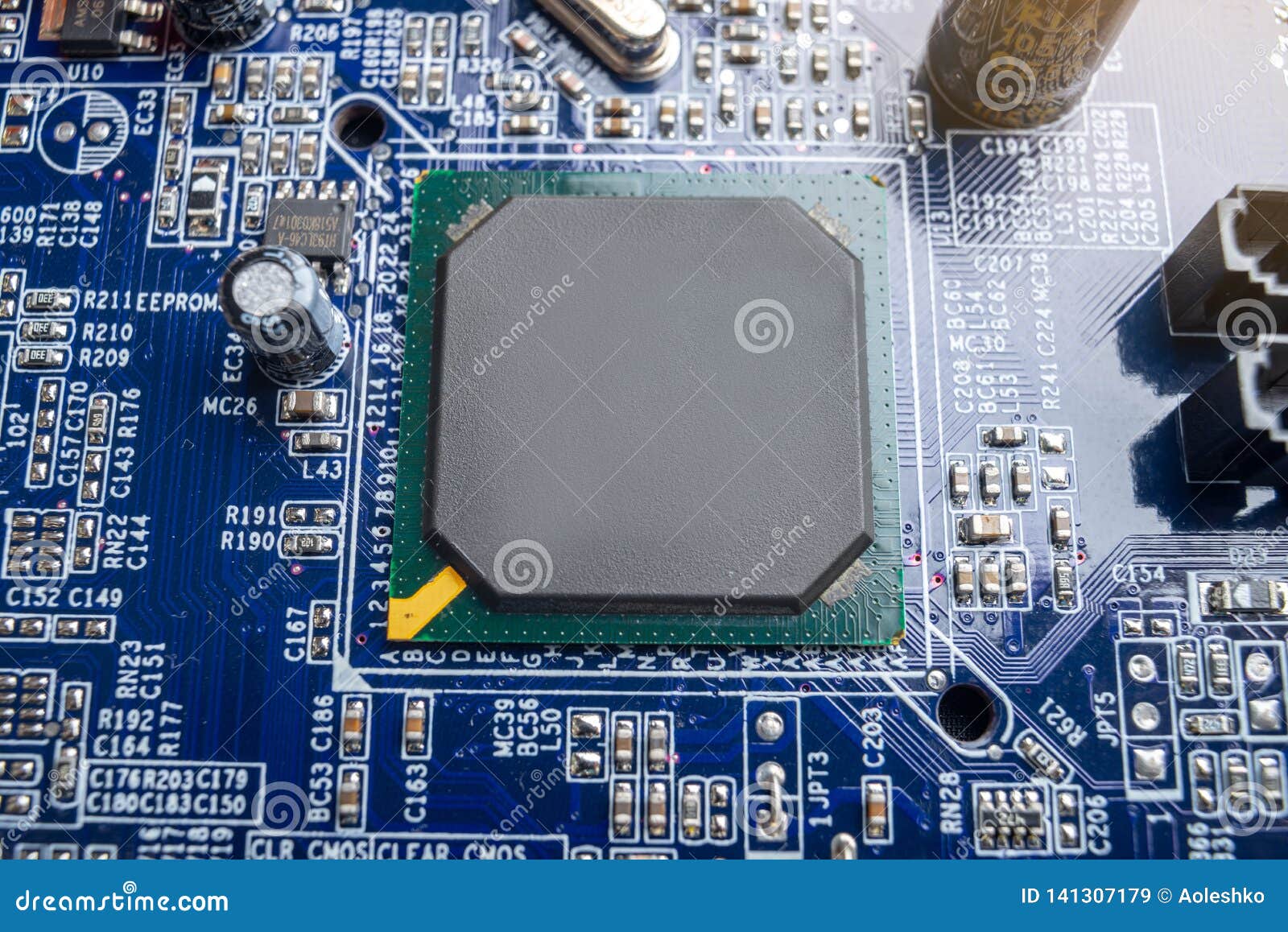 Electronic Processor Chip on the Motherboard. Concept of High ...