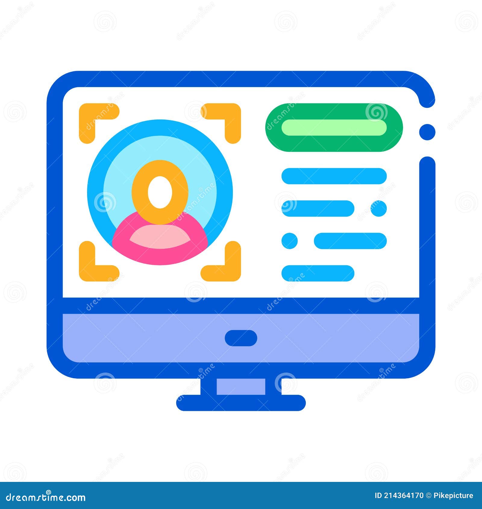 Electronic Profile Identity Color Icon Vector Illustration Stock ...