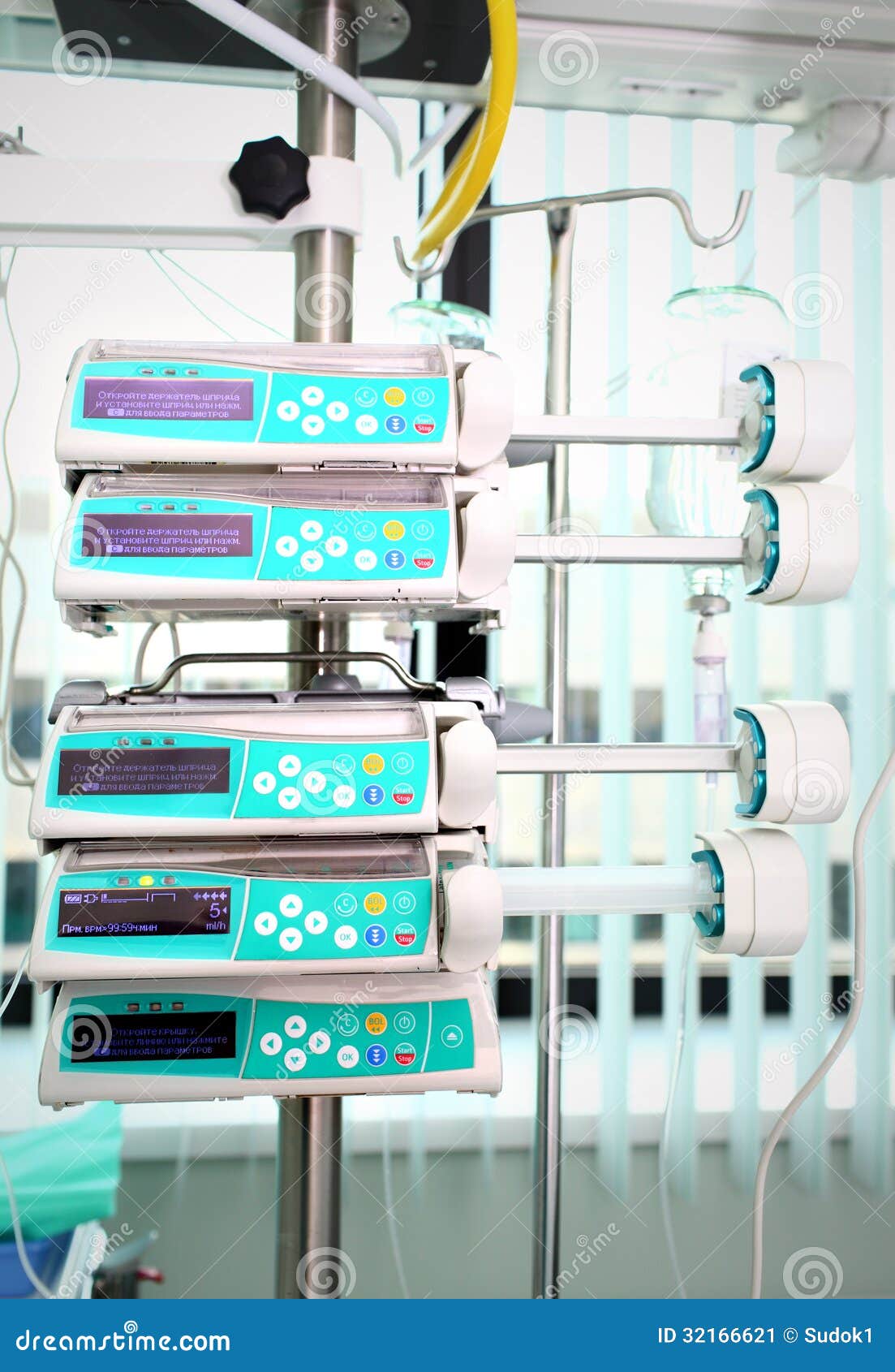 Electronic Pumps at the Bed in the Hospital Stock Image - Image of ...