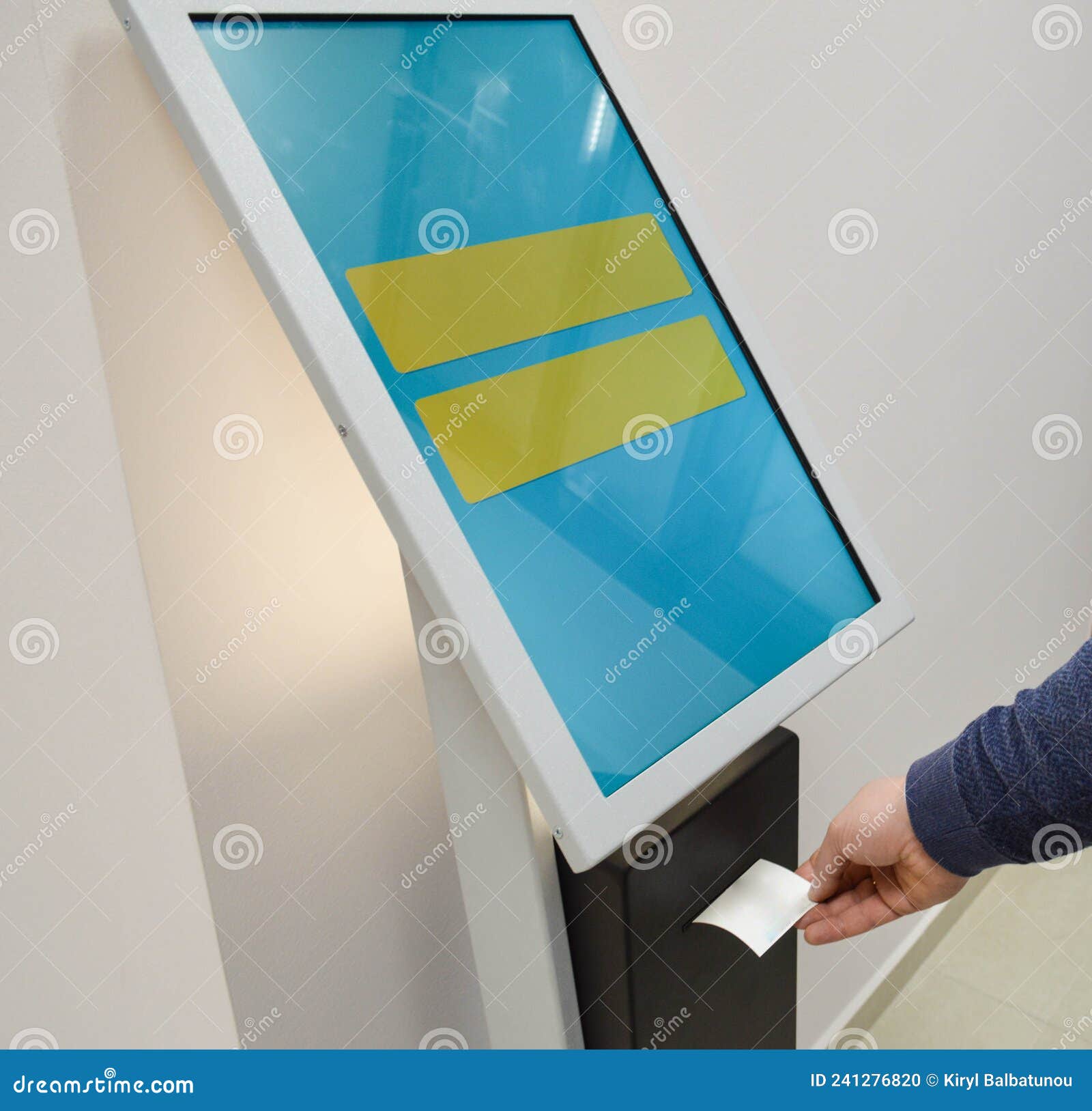 Electronic Queue for Quick Customer Service. a Person Takes a Number ...