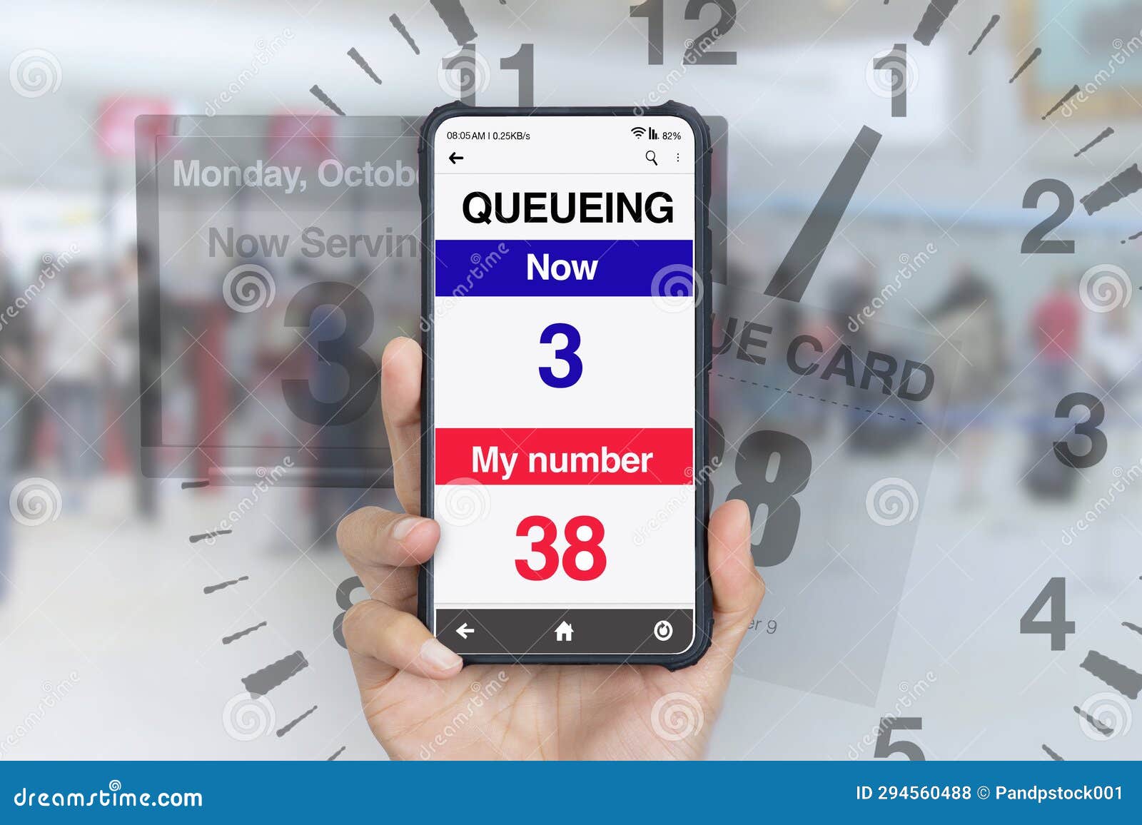 Electronic Queueing Application on Smartphone Stock Photo - Image of ...