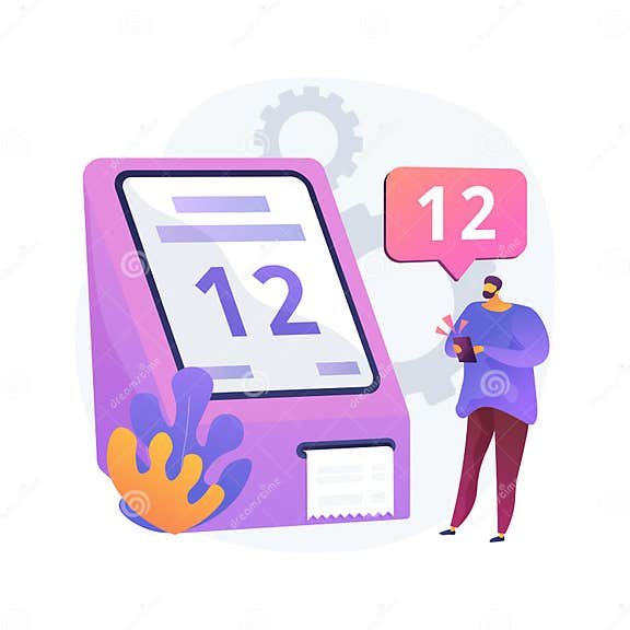 Electronic Queuing System Abstract Concept Vector Illustration. Stock ...