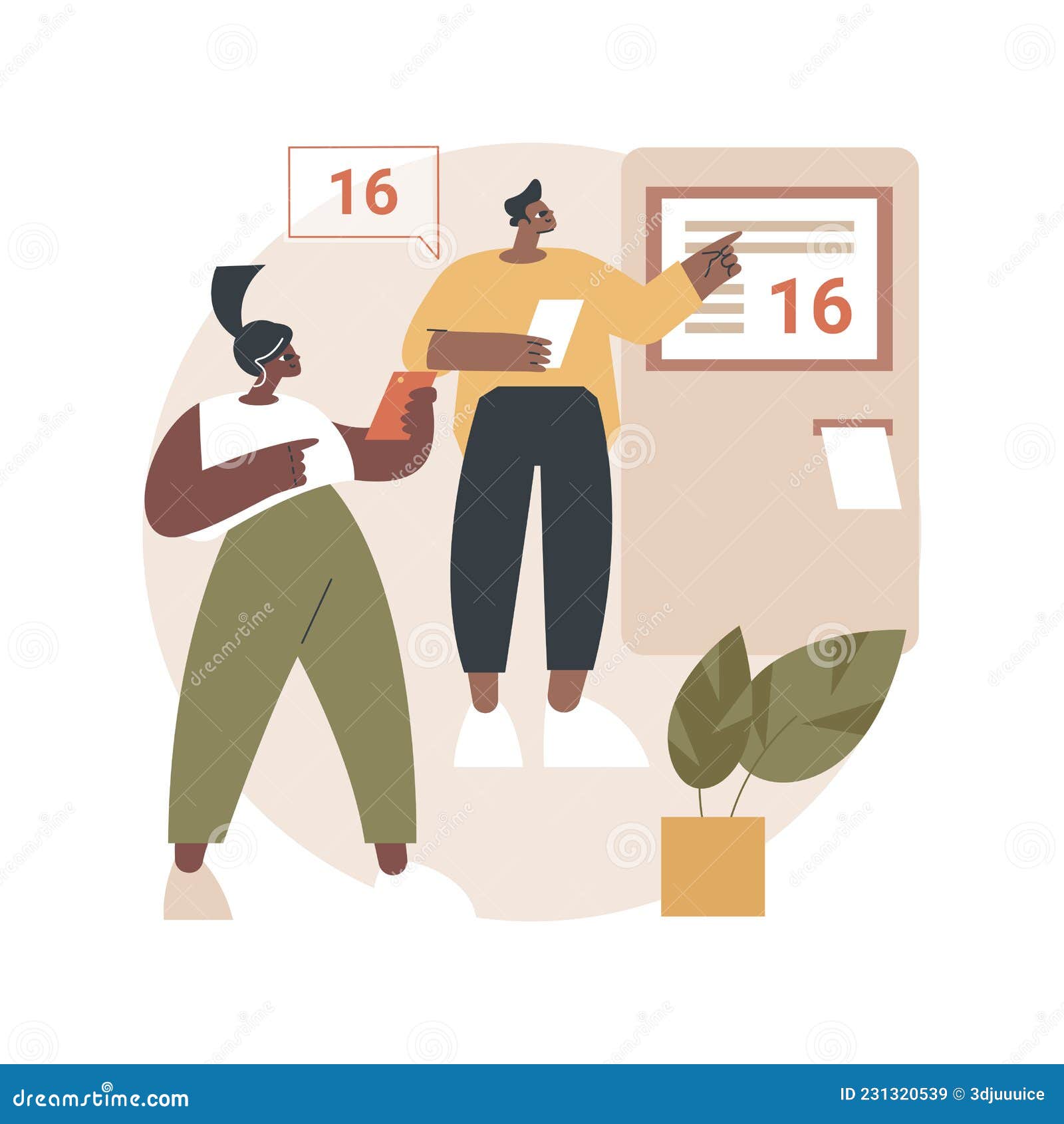 Electronic Queuing System Abstract Concept Vector Illustration. Stock ...