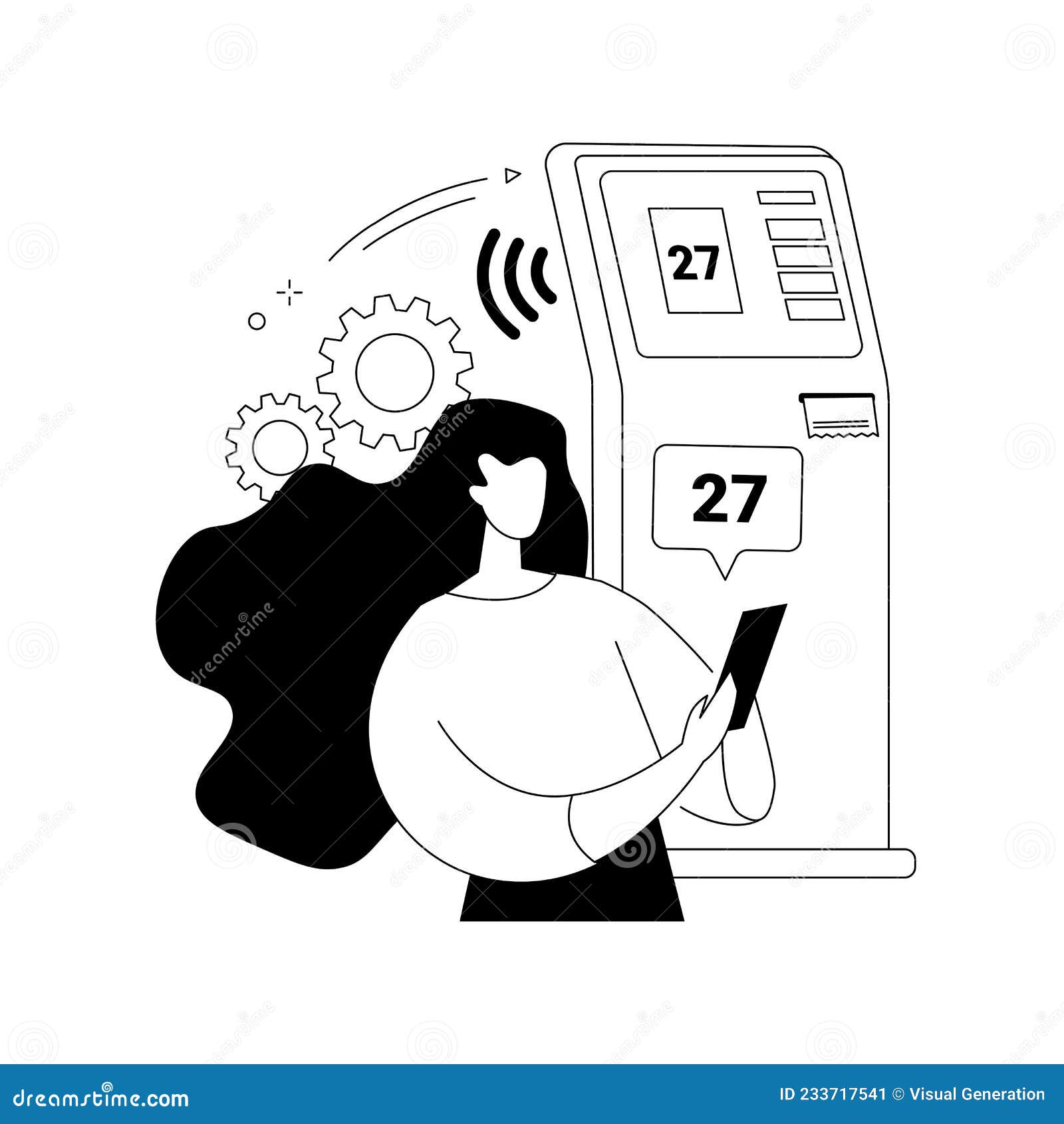 Electronic Queuing System Abstract Concept Vector Illustration. Stock ...