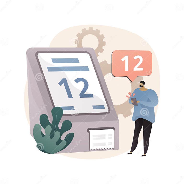 Electronic Queuing System Abstract Concept Vector Illustration. Stock ...