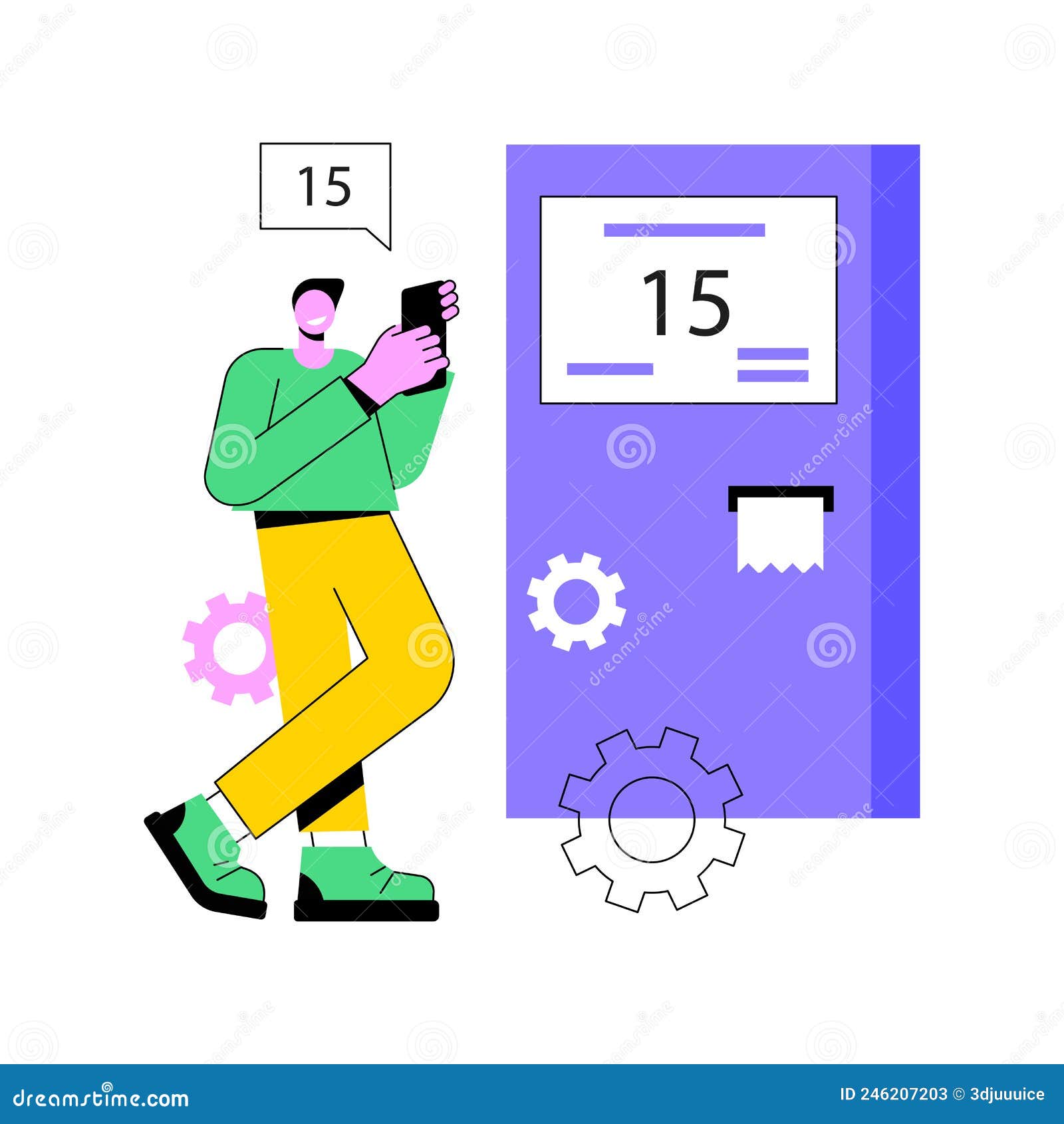 Electronic Queuing System Abstract Concept Vector Illustration. Stock ...