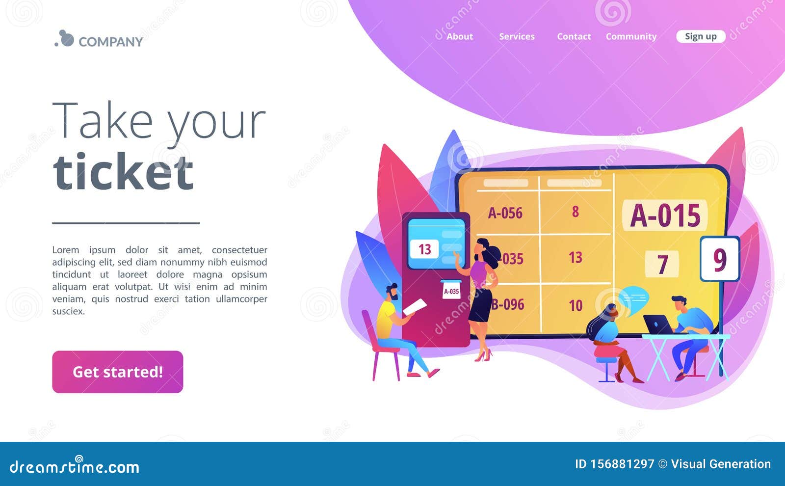 Electronic Queuing System Concept Landing Page Stock Vector ... Electronic Queuing System Concept Landing Page Stock Vector ...