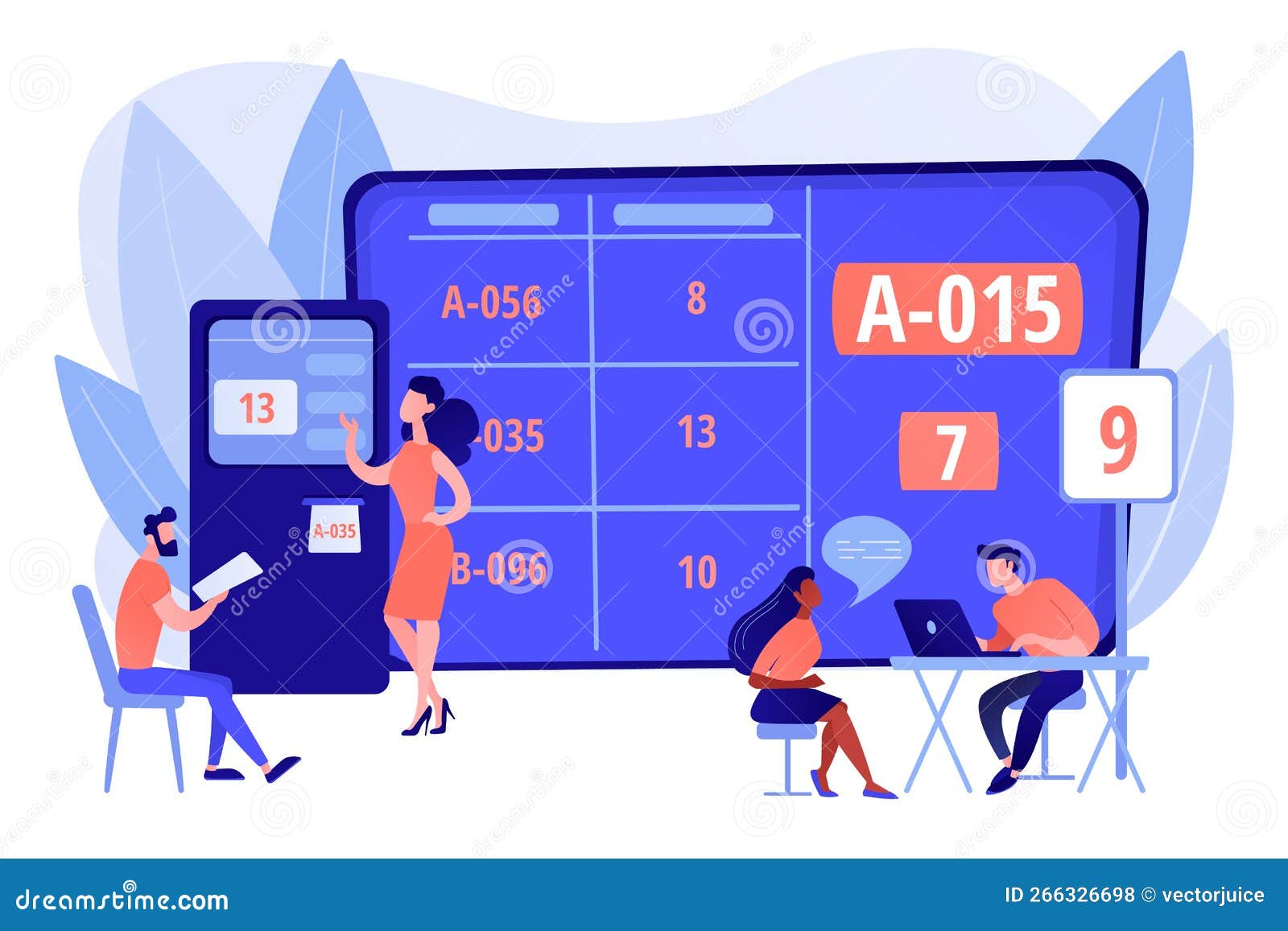 Electronic Queuing System Concept Vector Illustration Stock Vector ...