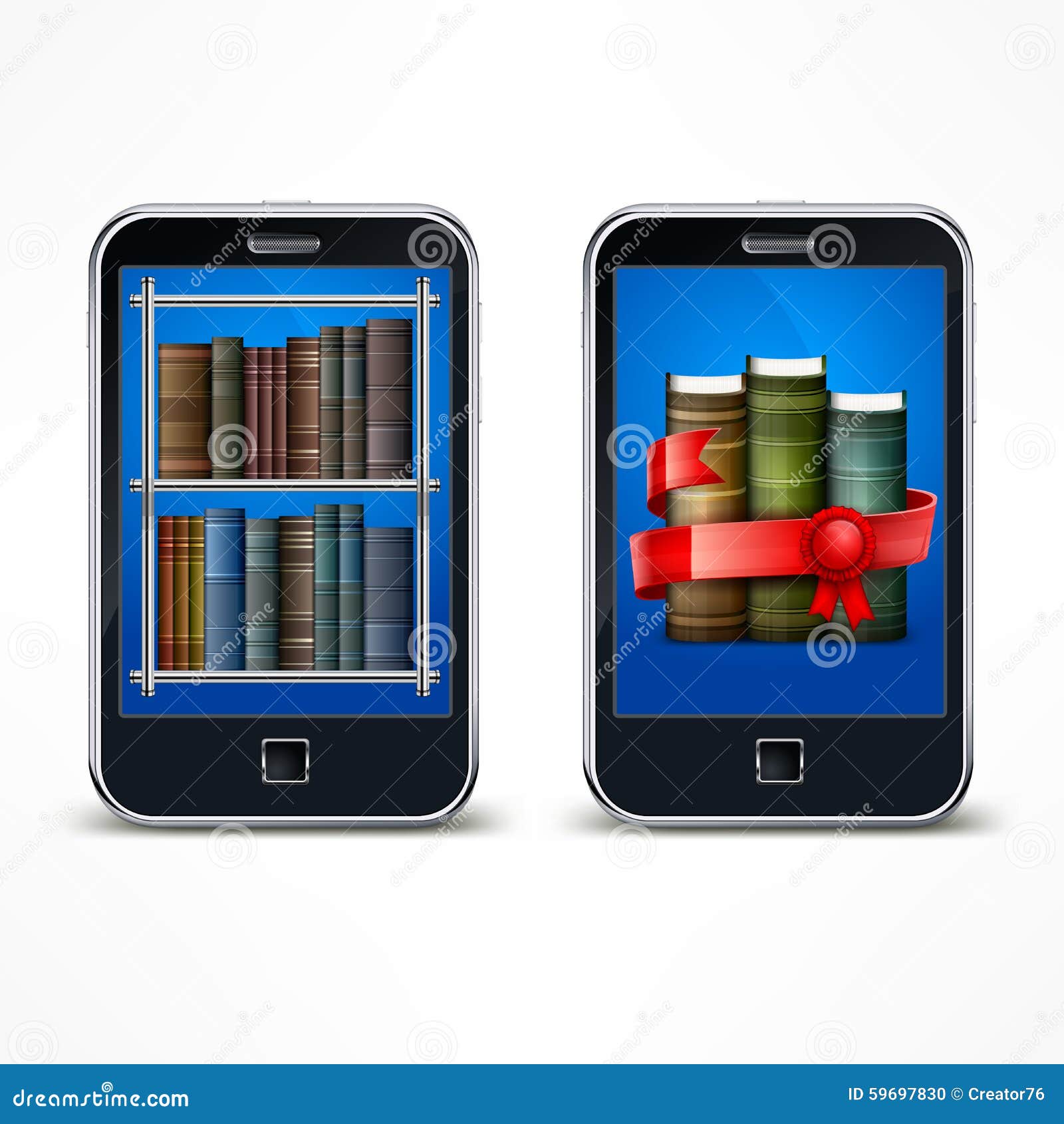 Electronic reader stock vector. Illustration of white - 59697830