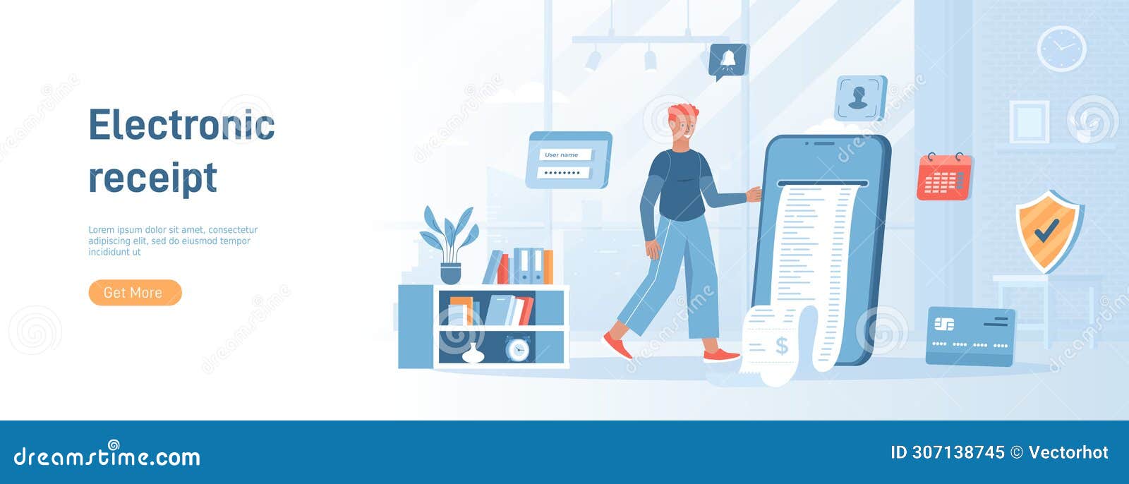 Electronic Receipt Concept With People Scene In Flat Cartoon Design ...